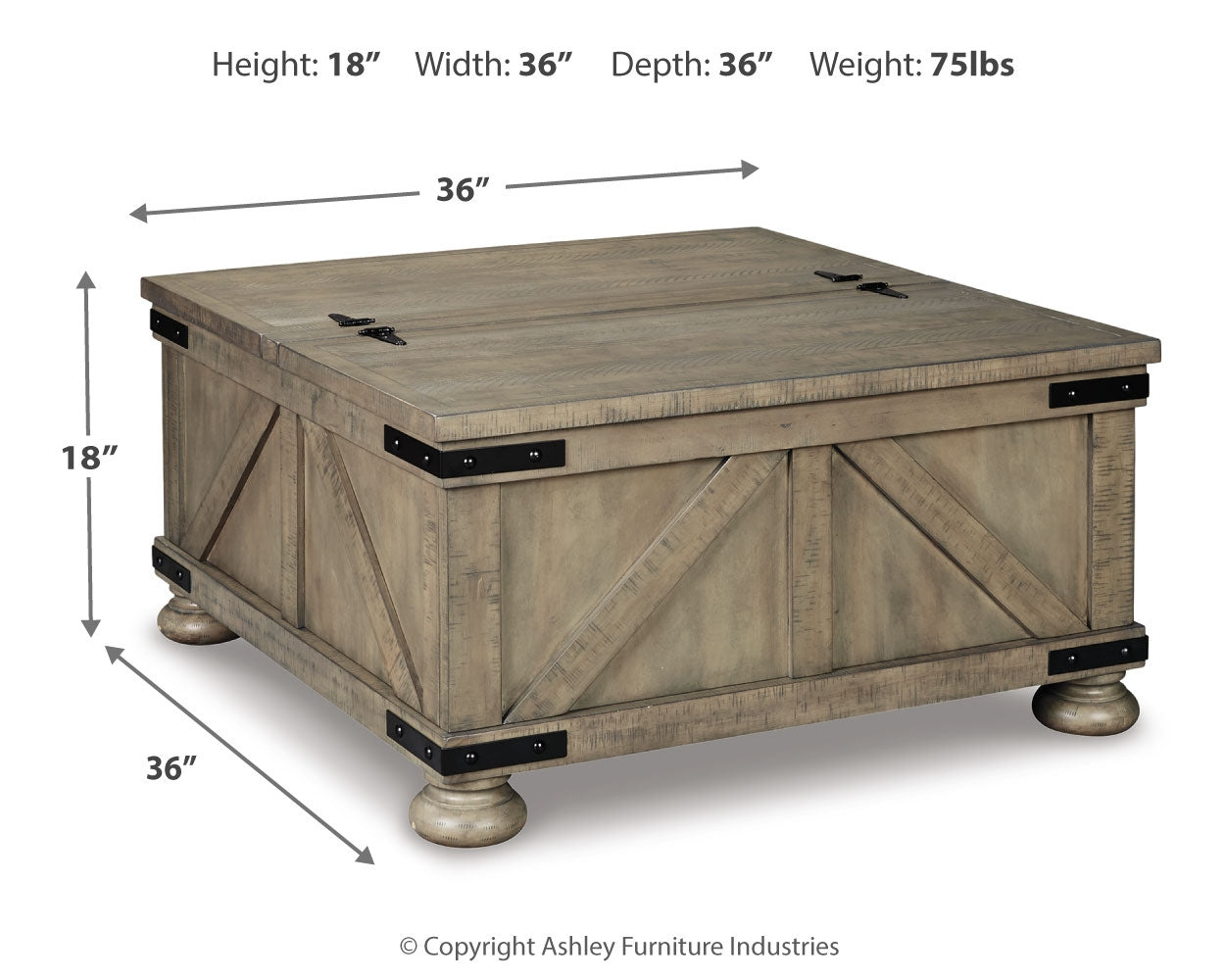 Aldwin Coffee Table With Storage – Ashley Furniture Homestore